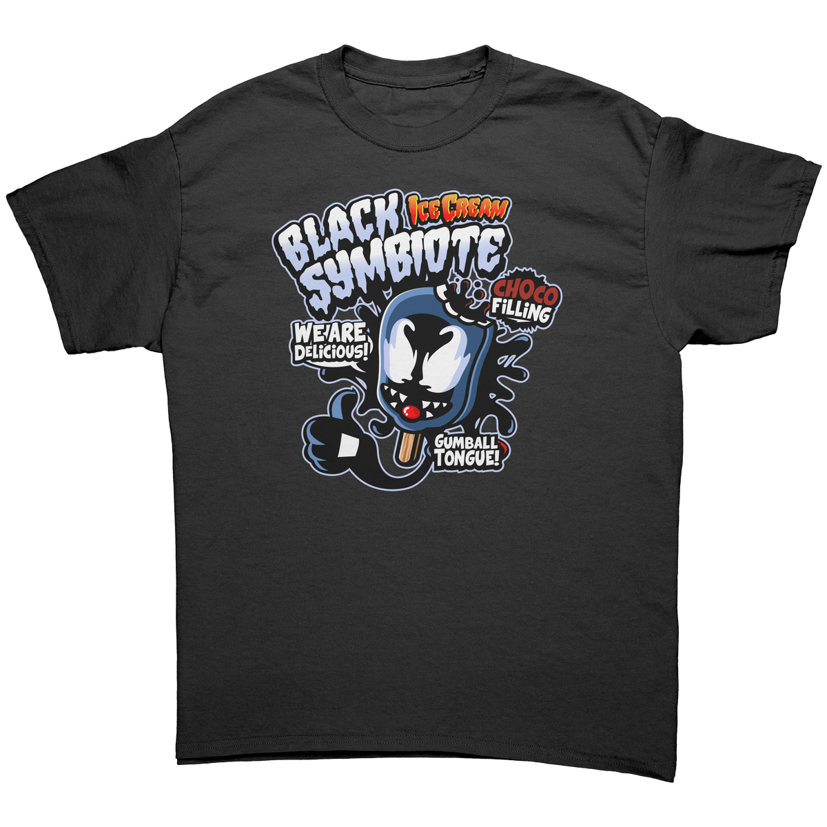 VENOM - BLACK SYMBIOTE ICE CREAM - NEW POP TURBO TEE! – TURBO COMICS